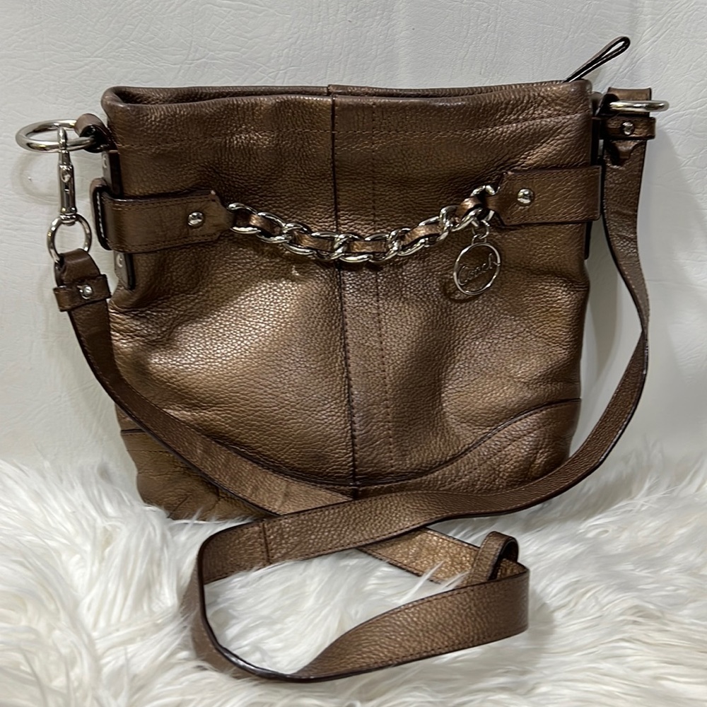 Coach Vintage North South Pebble Leather Duffle Shoul… - Gem